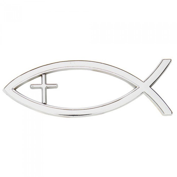 Gifts : Ichthus with Cross Auto Emblem