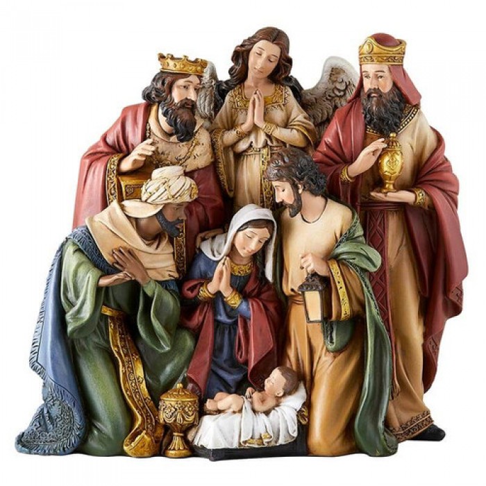 Gifts : 8-3/4''H Let Us Adore Him Nativity Set