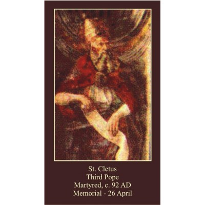Prayer Cards, Holy Cards : Saint Cletus Prayer Card (50 ...