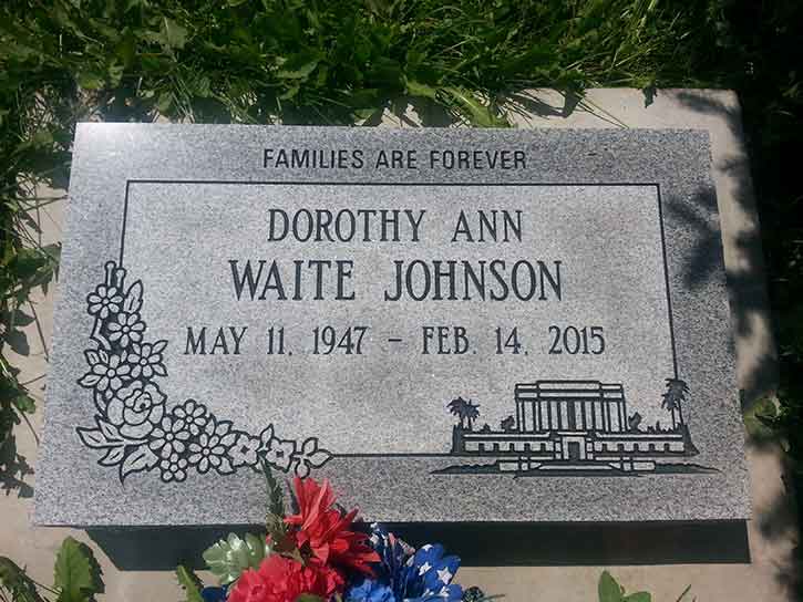 Installed headstones